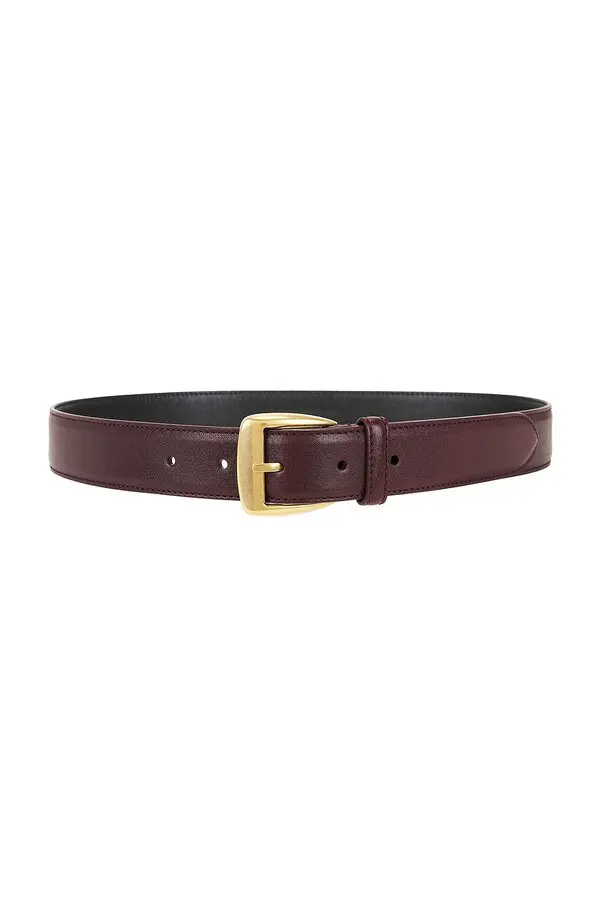 Saint Laurent Textured Leather Belt - Hot Wine