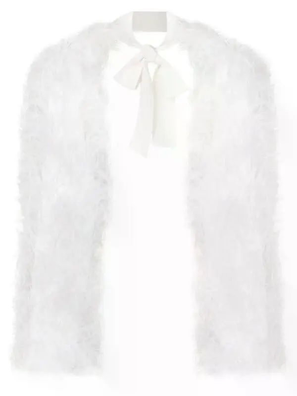 Cult Gaia Audrey Feather-trim Bolero Jacket - White