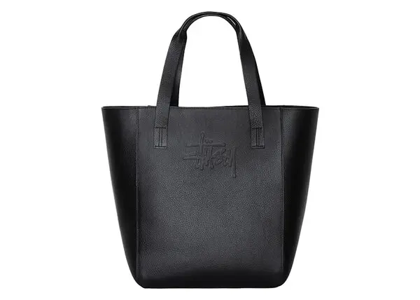 StÜssy X Our Legacy Work Shop Leather Work Tote - Black Leather