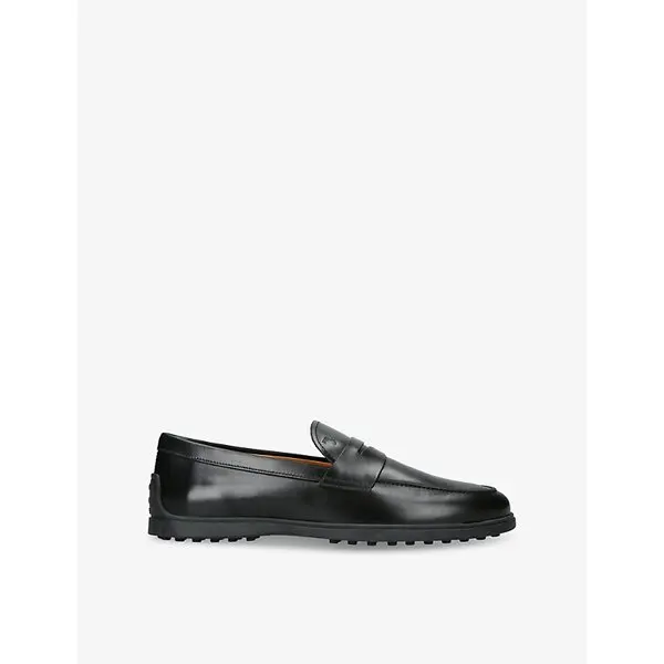 TOD'S Gomma Leather Loafers - Black