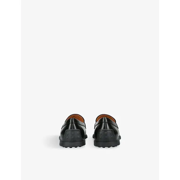 TOD'S Gomma Leather Loafers - Black