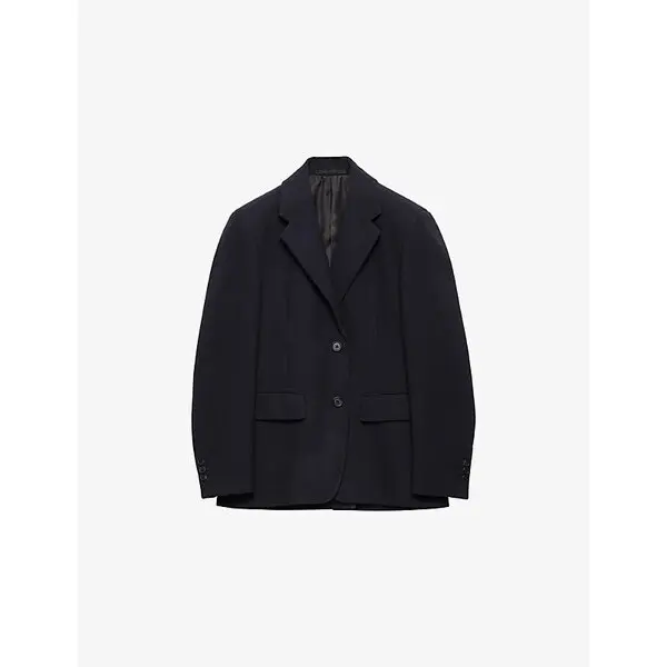 Prada Single-breasted Wool Jacket With Logo Detail