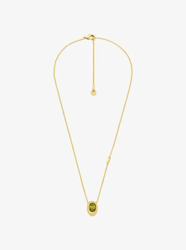 Michael Kors Cubic Zirconia Pendant Necklace - Gold