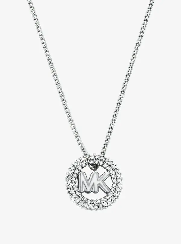 Michael Kors Pavé And Logo Charm Two-tone Necklace