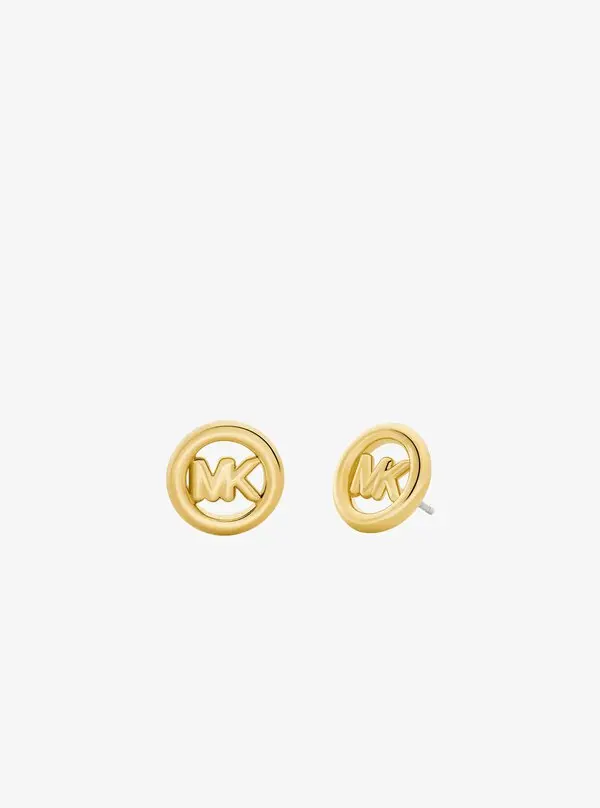 Michael Kors Logo Charm Stud Earrings - Gold
