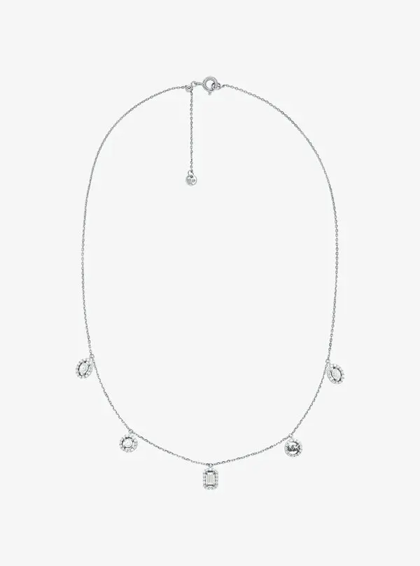 Michael Kors Sterling Mixed Charm Pavé Necklace - Silver