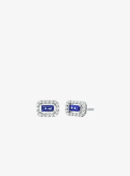 Michael Kors Precious Metal-plated Sterling Pavé Halo Stud Earrings - Silver