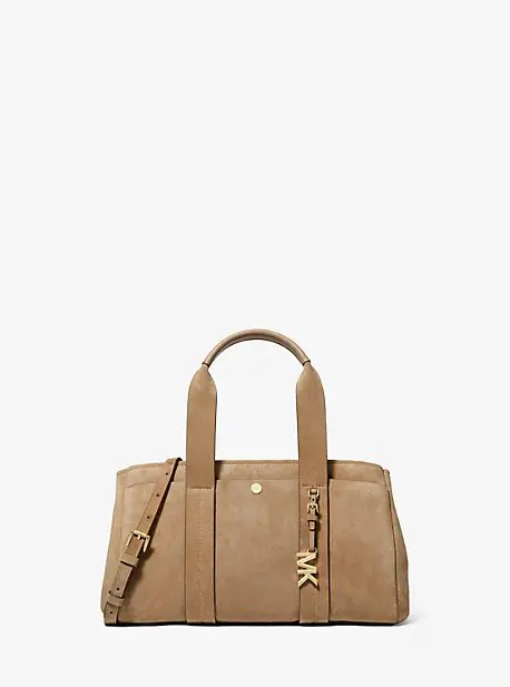 Michael Kors Romee Small Suede Satchel - Natural