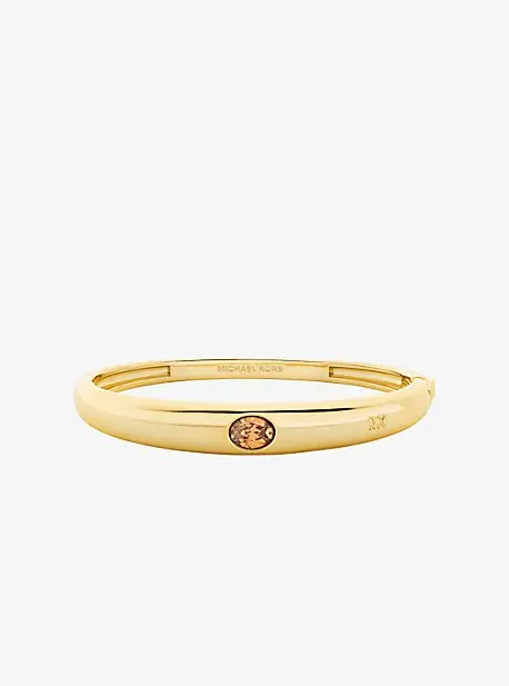 Michael Kors Oval Stone Bangle - Gold
