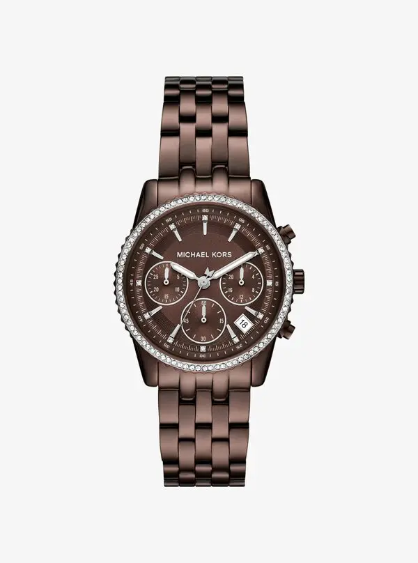 Michael Kors Pave Studded Mini Bryant Watch - Brown