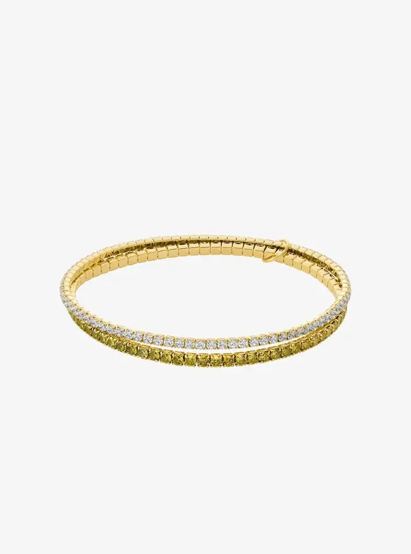 Michael Kors Precious Metal-plated Brass Double Wrap Tennis Bracelet - Gold