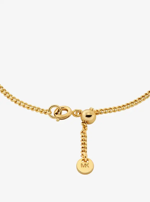 Michael Kors Pavé And Logo Charm Two-tone Slider Bracelet