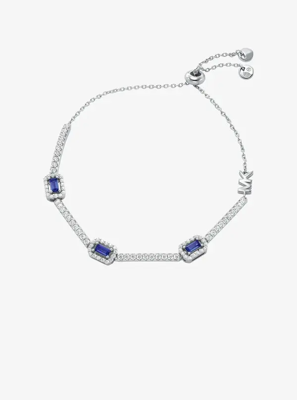 Michael Kors Precious Metal-plated Sterling Pavé Halo Slider Bracelet - Silver
