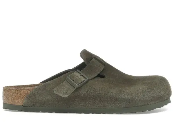 BIRKENSTOCK Boston Suede Clogs - Thyme