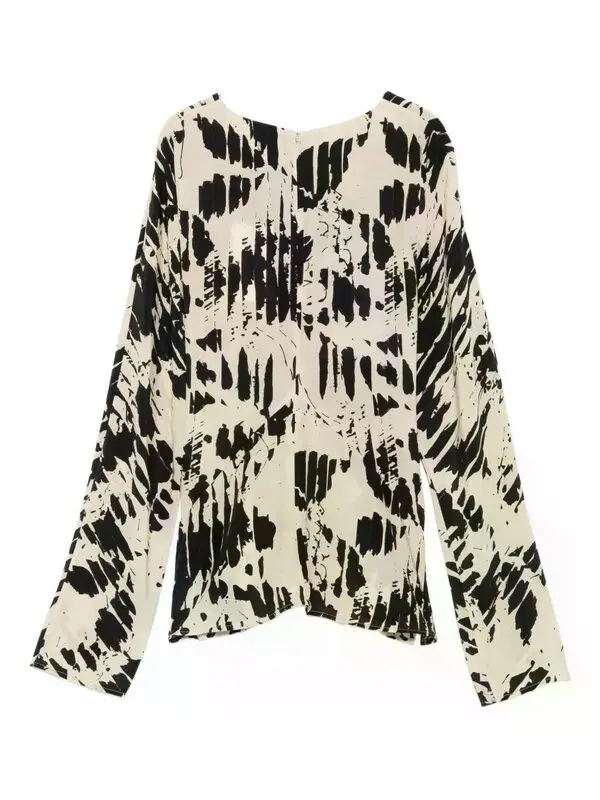 Soeur Abstract-print Silk Top