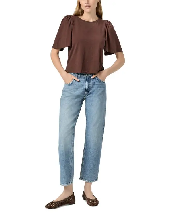 Paige Sigrid Puff Sleeve Tee - Tamarind