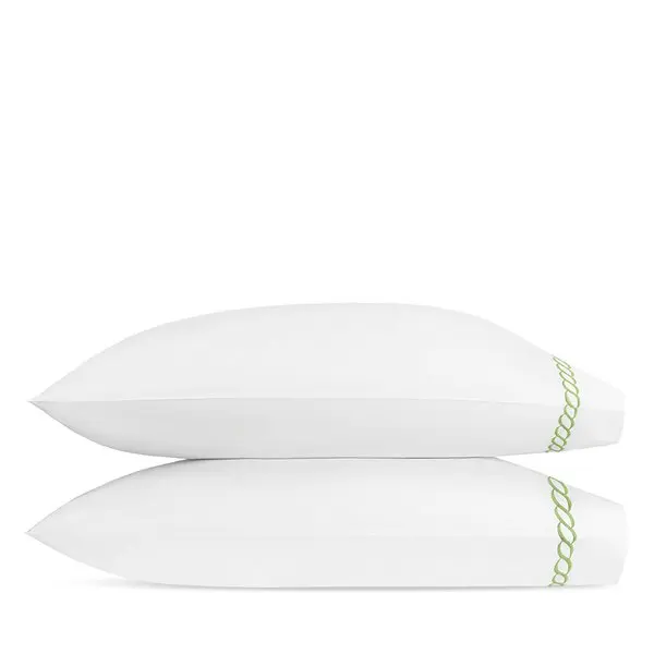 MATOUK Classic Chain King Pillow Case, Pair - Spring Green