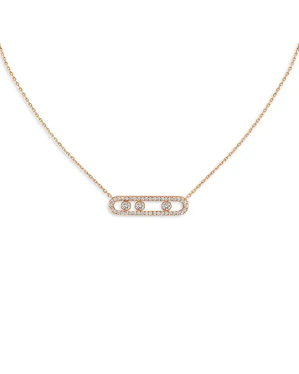 Messika Diamond Move Pavé Necklace - Pink Gold