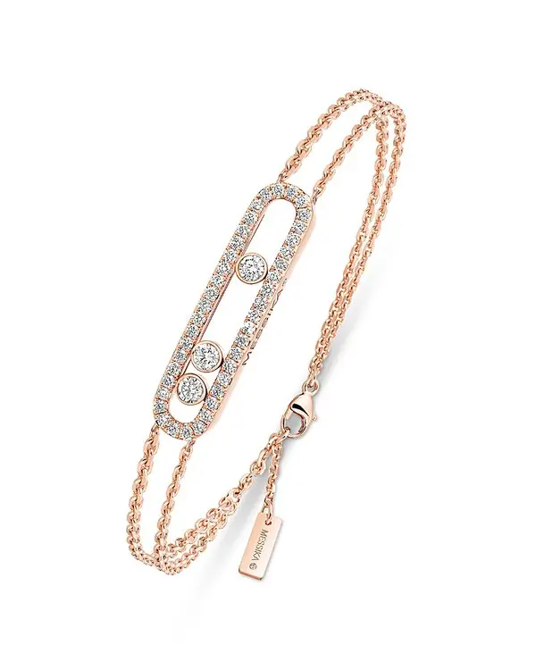 Messika Diamond Move Pave Bracelet In 18k - Pink Gold