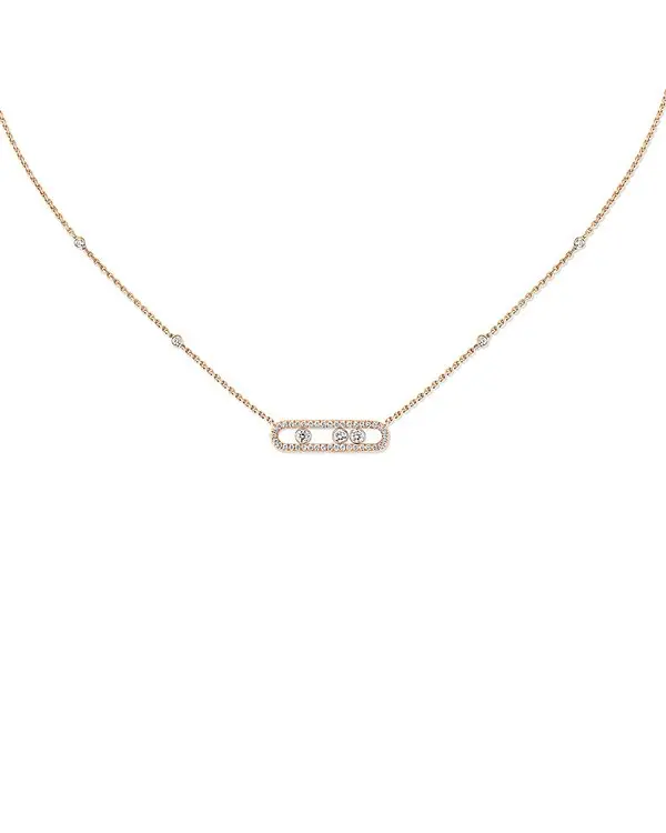 Messika Diamond Baby Move Pavé Necklace - Pink Gold