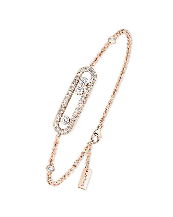 Messika Diamond Baby Move Pave Bracelet - Pink Gold