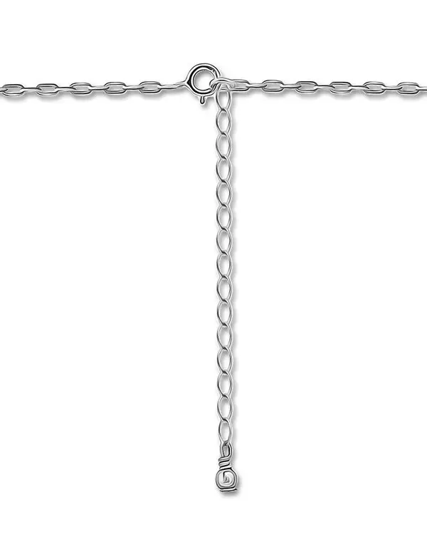 Aqua 18k Over Sterling Octagon Zirconia Necklace - Silver