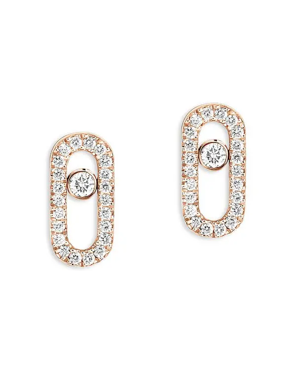 Messika Diamond And 18k Stud Earrings - Pink Gold