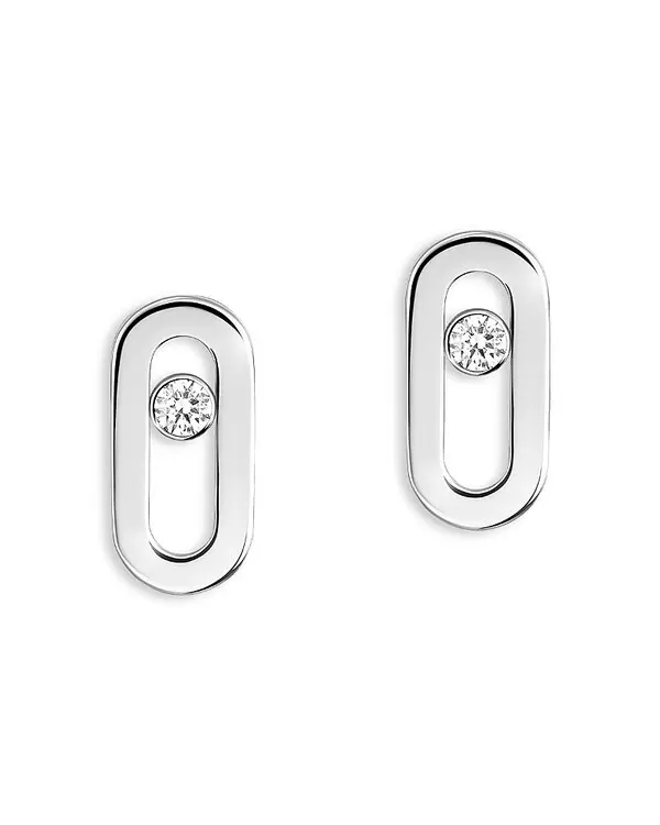 Messika Diamond Move Uno Stud Earrings - White Gold
