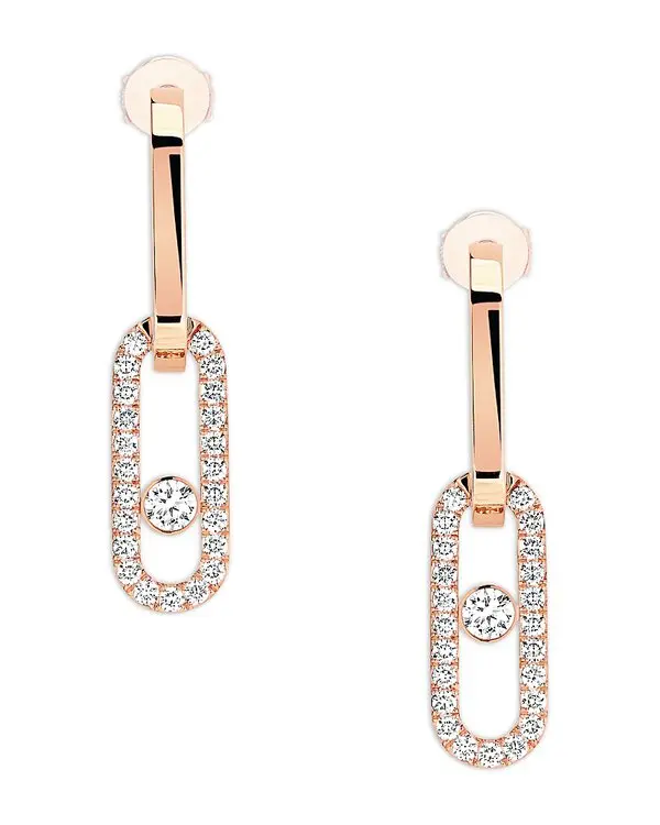 Messika Diamond Move Link Earrings - Pink Gold