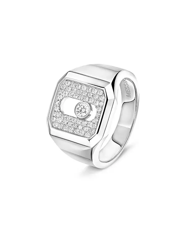 Messika Diamond Move Joaillerie Pave Signet Ring - White Gold