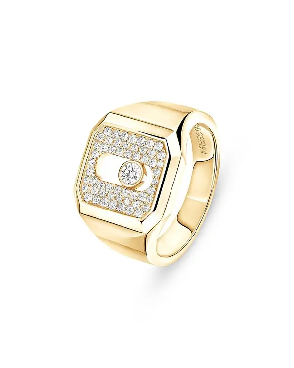 Messika Diamond Move Joaillerie Pavé Signet Ring - Yellow Gold