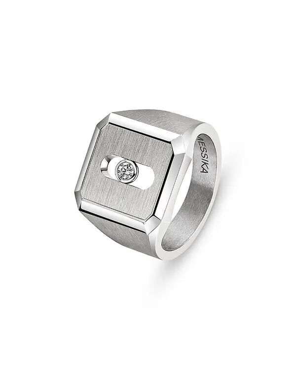 Messika Diamond Move Titanium Natural Signet Ring - Silver