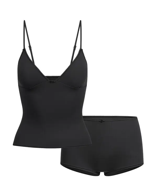 SKIMS Fe Picot Cami & Boyshorts Set - Onyx