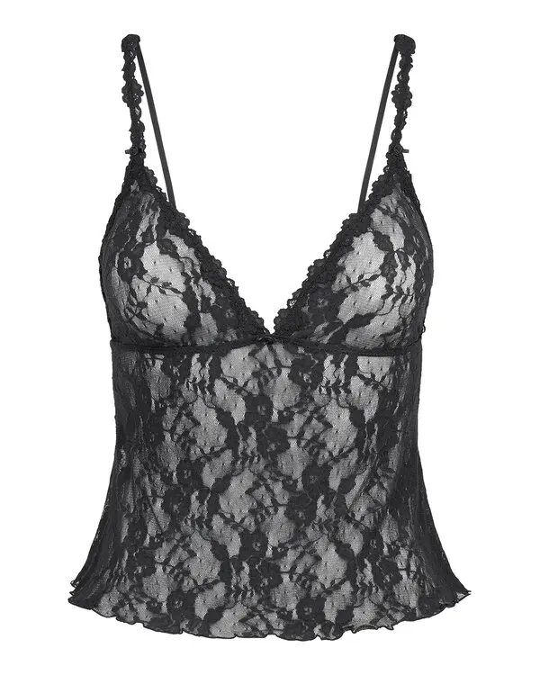 SKIMS Stretch Floral Lace Camisole Set - Soot