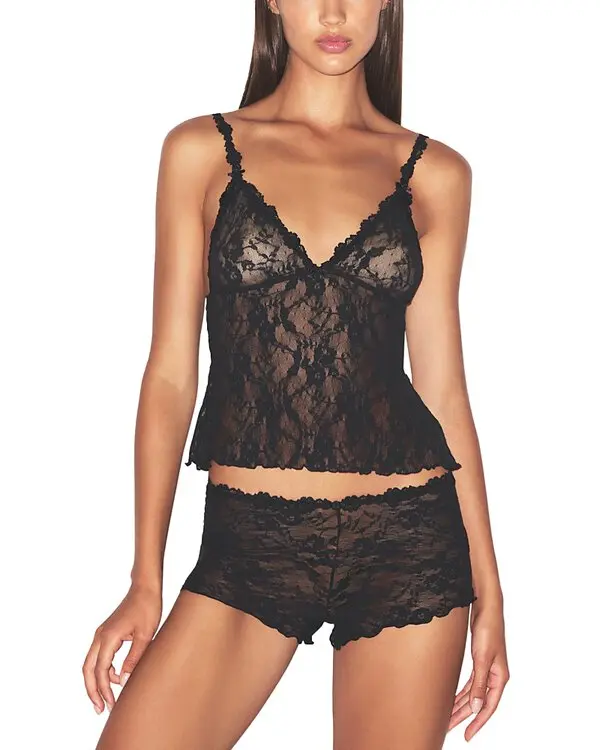 SKIMS Stretch Floral Lace Camisole Set - Soot