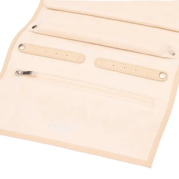 RAPPORT LONDON Victoria Leather Jewelry Roll - Light Beige