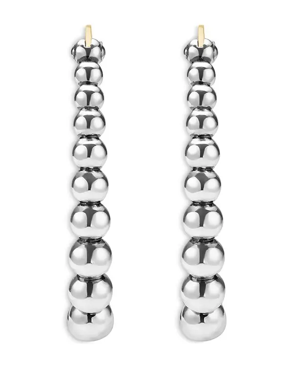 Lagos Sterling Caviar Bubbly Beaded Hoop Earrings - Silver