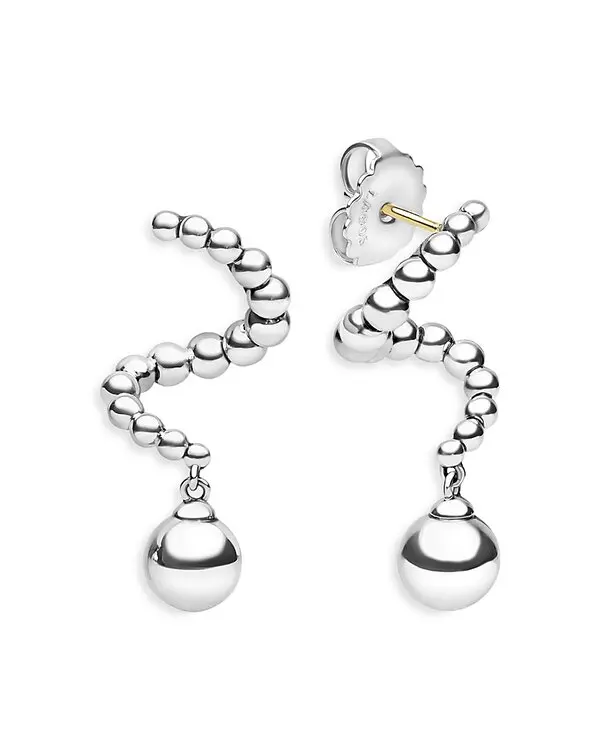 Lagos Sterling Caviar Bubbly Beaded Drop Earrings - Silver