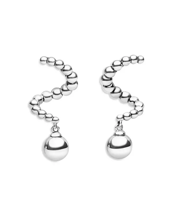 Lagos Sterling Caviar Bubbly Beaded Drop Earrings - Silver
