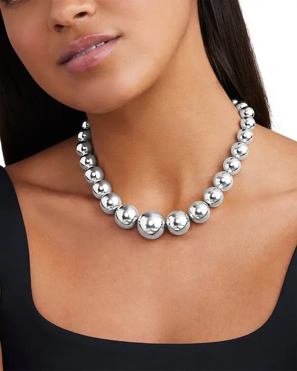 Lagos Sterling Caviar Bubbly Graduated Bead Collar Necklace
