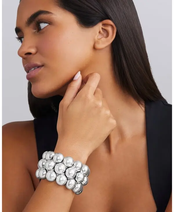 Lagos Sterling Caviar Bubbly Beaded Bangle Bracelet - Silver