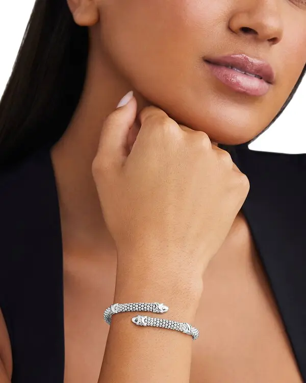 Lagos Sterling Embrace Caviar Bead Bypass Bracelet