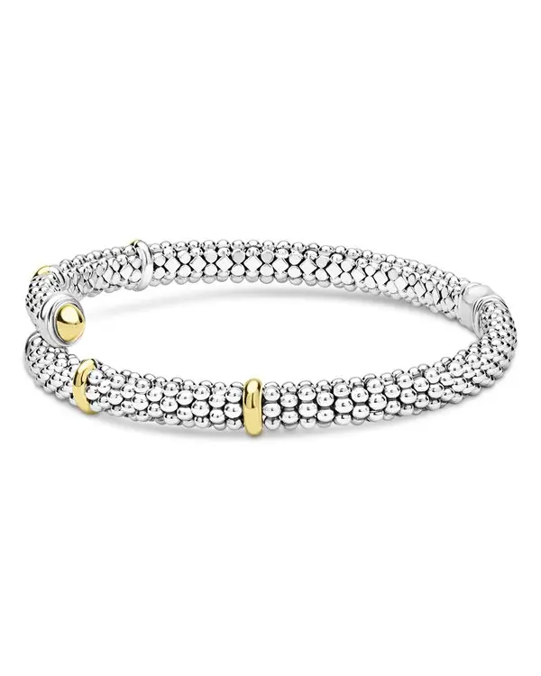 Lagos 18k Yellow Gold & Sterling Versa Bypass Bracelet - Silver