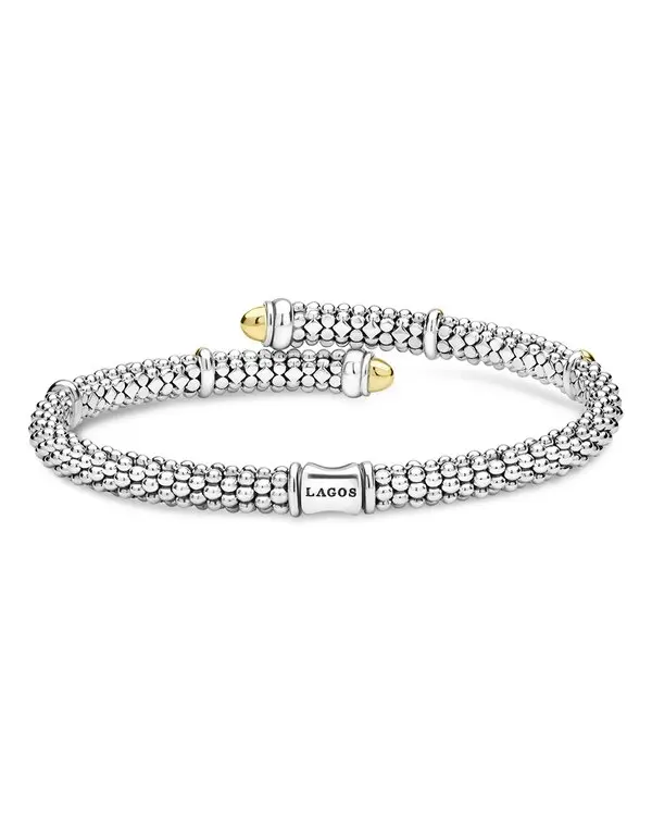 Lagos 18k Yellow Gold & Sterling Versa Bypass Bracelet - Silver