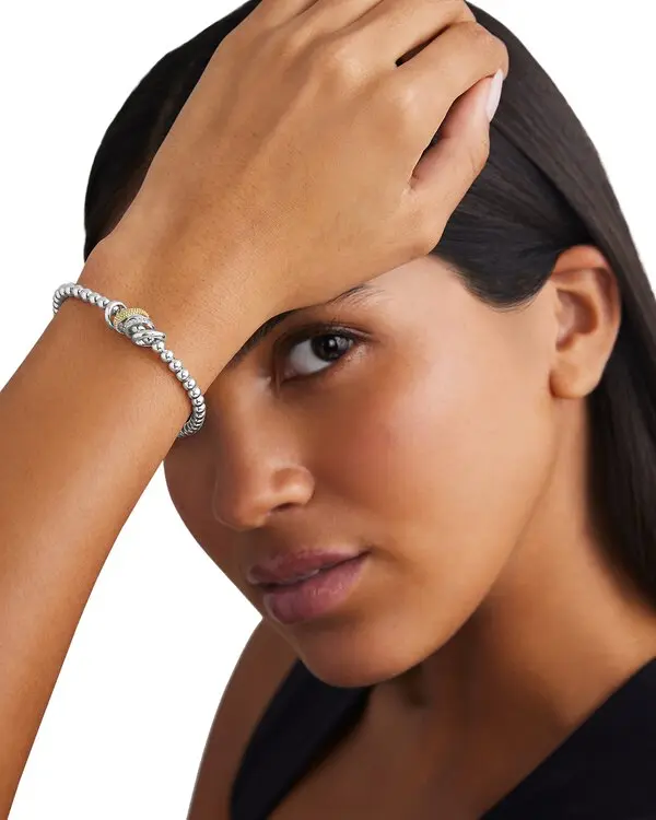 Lagos 18k Yellow Gold & Sterling Diamond Stretch Bracelet