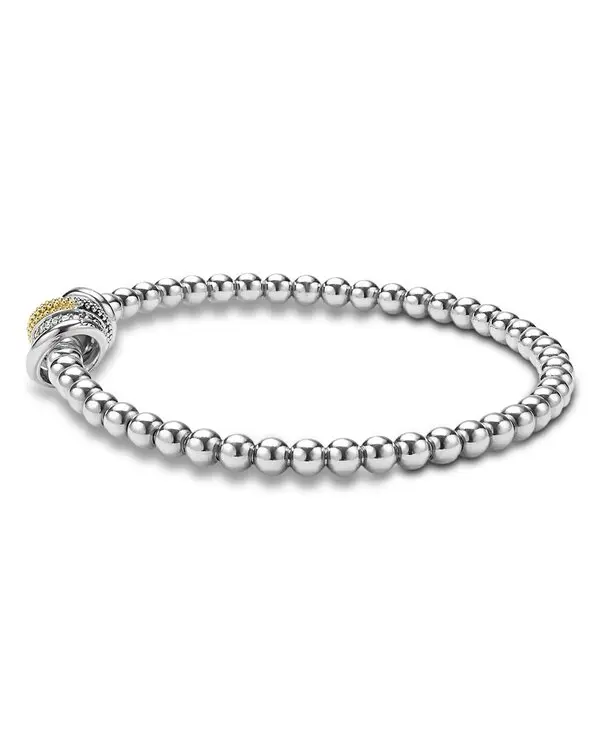 Lagos 18k Yellow Gold & Sterling Diamond Stretch Bracelet