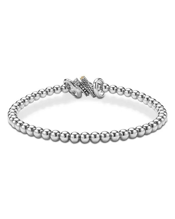 Lagos 18k Yellow Gold & Sterling Diamond Stretch Bracelet