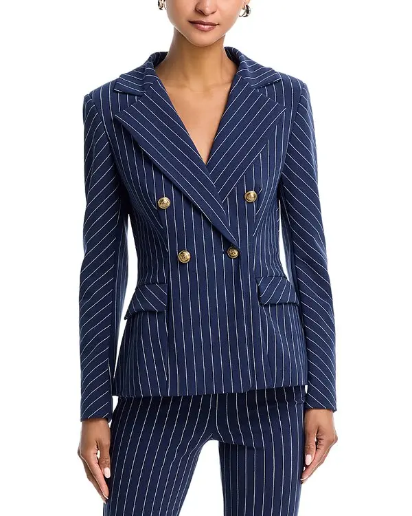 Chiara Boni La Petite Robe Pinstriped Double Breasted Blazer