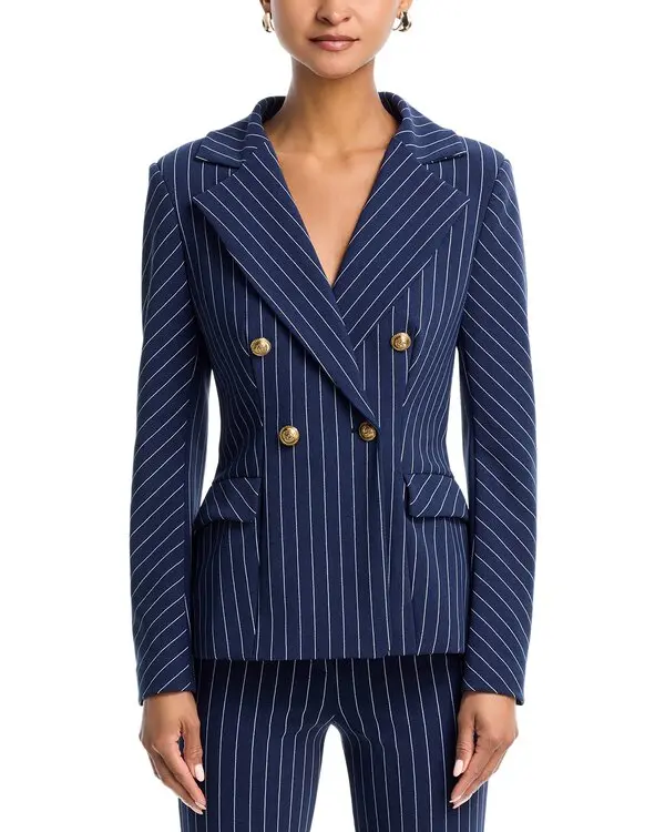 Chiara Boni La Petite Robe Pinstriped Double Breasted Blazer
