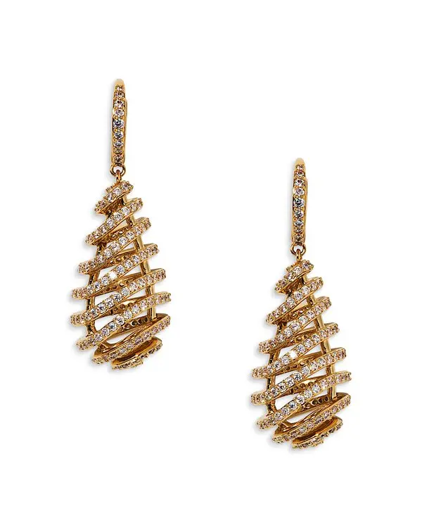 Nadri Pisa Open Pave Drop Earrings - Gold